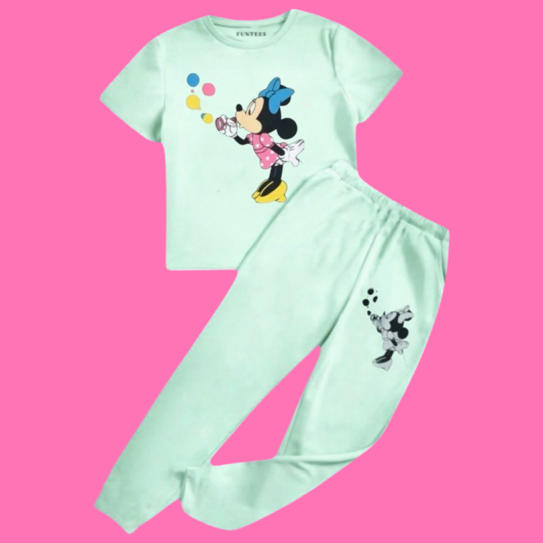 GREEN MINNIE MOUSE TROUSER SET – FUNTEES.PK